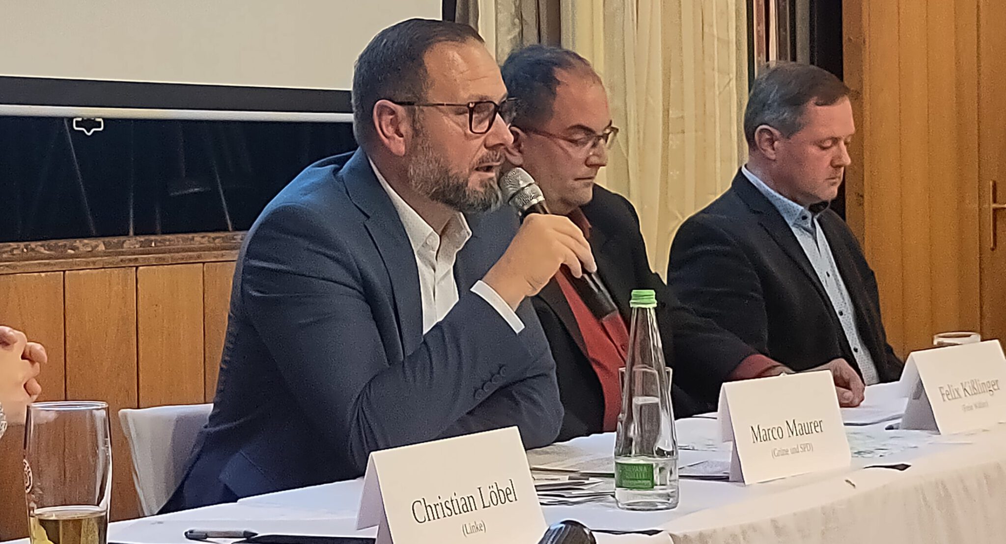 Erste Podiumsdiskussion mit unserem Landratskandidaten Marco Maurer ...